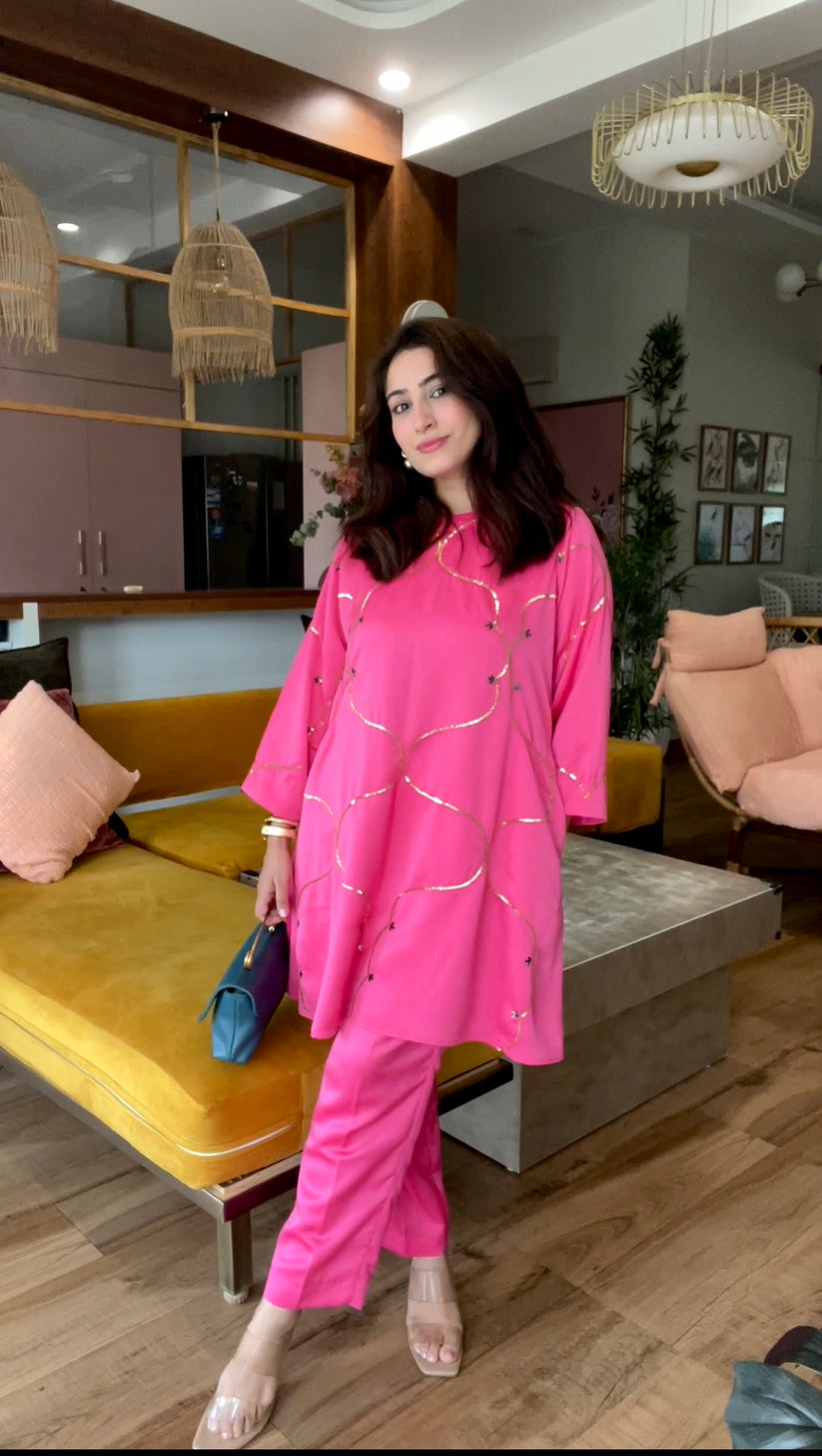 Indo western A line kurta set with hand embroidery – Roop by Rania